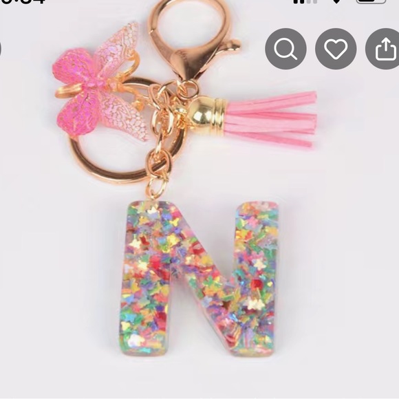 Accessories | New Initial N Keychain With Butterfly And Tassel Accents ...